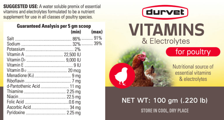 Durvet Vitamins & Electrolytes for Chickens: Review & Ingredient ...